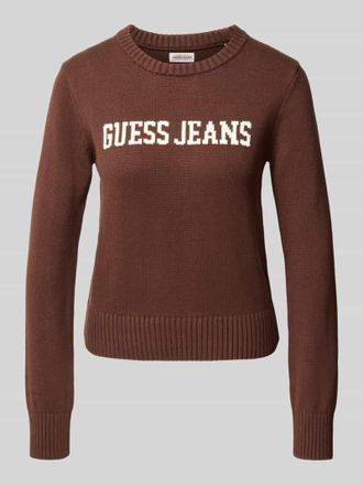 Guess Strickpullover mit Logo und Rundhalsausschnitt