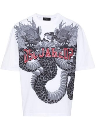 Dsquared2 t-shirt en coton à imprimé graphique - Blanc