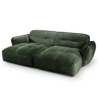 Studio Copenhagen home24 Bigsofa Gr&uuml;n Chenille Glesni 285 x 87 x 184cm Modern
