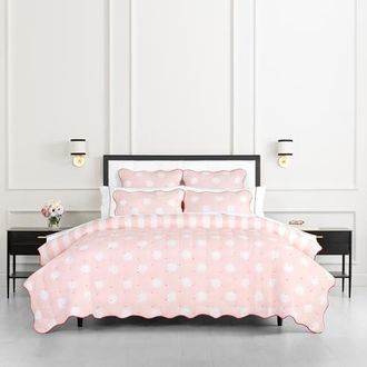 Kate Spade New York Kate Spade New York Eclipse Stripe Dot 3-teiliges Bettw&auml;sche-Set f&uuml;r King-Size-Bett, 100% Baumwolle, wendbar, f&uuml;r alle Jahreszeiten, warme Bettw&auml;sche,