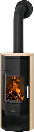 JUSTUS 6539 42 Usedom 5 w&auml;rmePLUS 2.0 Kaminofen Stahl Schwarz/Sandstein/A+