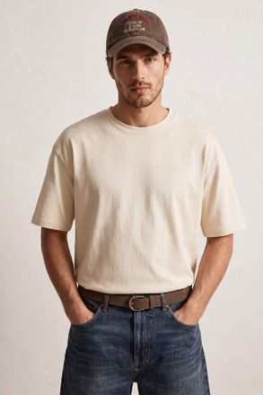 Trendyol MAN Herren Beige Einfarbig Kurz Relaxed Fit T-Shirts