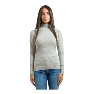 Yes-Zee YES Zee, Femme, Pulls, Gris, Taille: 46 FR Pull &agrave; Col Roul&eacute; Manches Bouffantes