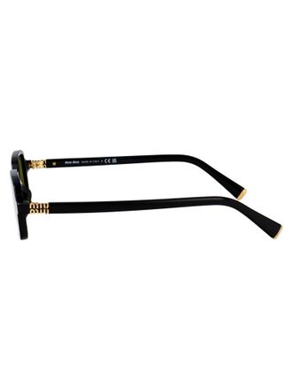 Miu Miu 0MU Rectangular Acetate Sunglasses - Black
