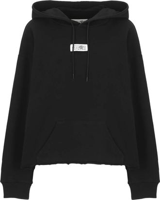 Maison Margiela Baumwoll-Hoodie - - Sweatshirts & Hoodies - Damen - Schwarzk - S