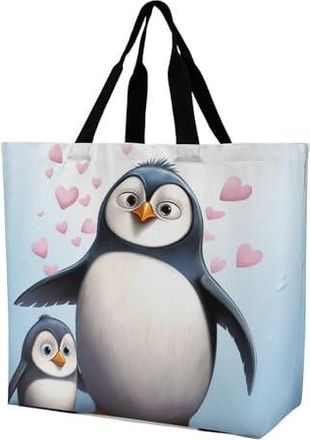 Generic I Love Les Pingouins1 Sac Fourre Tout L&eacute;ger Tote Bag D&eacute;contract&eacute; Sac &Agrave; Bandouli&egrave;re Pour Shopping Universit&eacute; Gym