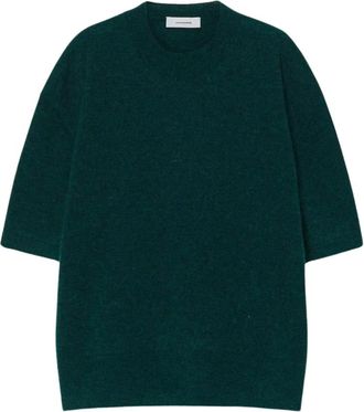 Pomandere Femme, Pulls, Vert, Taille: 42 FR T-shirt en maille fine en alpaga