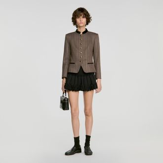 Sandro Gestreifter Blazer aus Wolle
