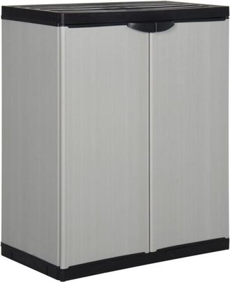 vidaXL Armoire de rangement de jardin 1 &eacute;tag&egrave;re Gris/noir 68x40x85 cm Vidaxl