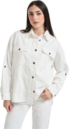 Liu Jo Femme, Blouses et Chemises, Blanc, Taille: 36 FR Camicia ricami