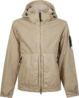 Stone Island Homme, Vestes, Beige, Taille: L Veste coupe-vent &agrave; capuche
