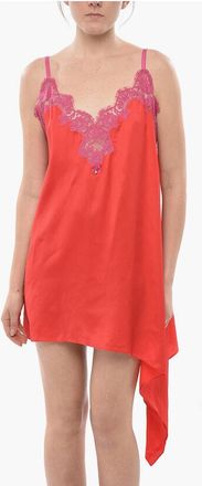 Dsquared2 Satin Slip Dress with Lace Detail size 36