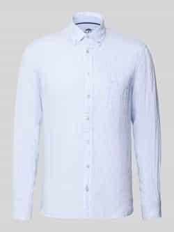 Fynch-Hatton Slim Fit Leinenhemd mit Button-Down-Kragen
