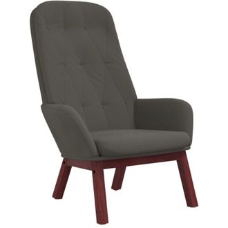 vidaXL Chaise de relaxation Gris fonc&eacute; Velours Vidaxl