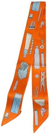 Generic &Eacute;charpe europ&eacute;enne pour femme, petite fleur cass&eacute;e, accessoire en soie, kaki, 90X5CM