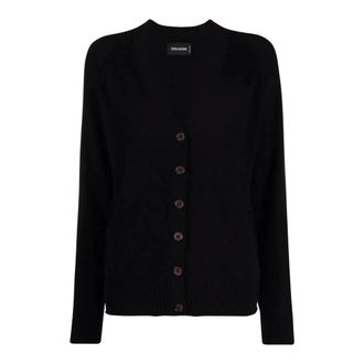Zadig&Voltaire Cardigan &agrave; patch &eacute;toile - Femme - Pulls - Noir - Taille: 38 FR