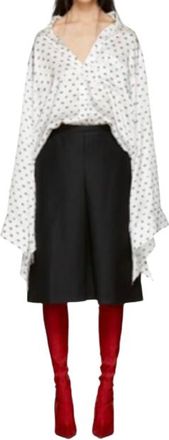 Balenciaga Ivory Monogram Silk Oversized Shirt Size XS