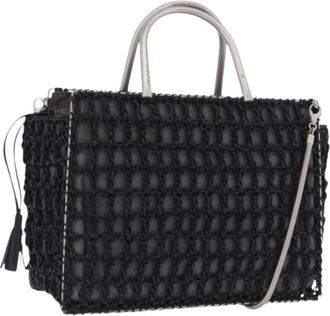 Ferragamo Sac bandouli&egrave;re Pre-owned en r&eacute;sille - Femme - Pre-owned - Noir - Taille: ONE Size