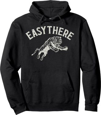 Trendy Apparel Easy There Tiger Pouncing Jumpig Tiger Pullover Hoodie