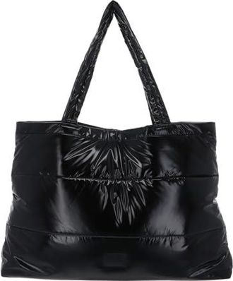Seidenfelt Manufaktur sac shopper sac &agrave; &eacute;paule Norrlida Glossy Nylon Shopper Black noir