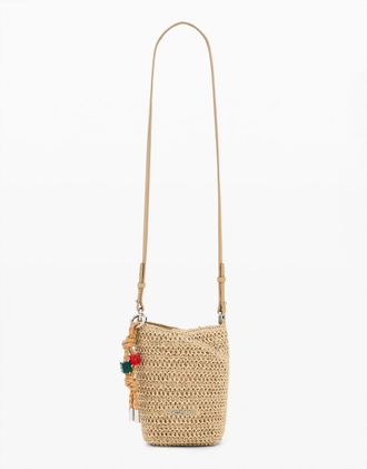 Desigual Handyanh&auml;nger aus Bast in Beige-Neutral