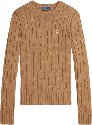 Polo Ralph Lauren Femme, Pulls, Brun, Taille: 44 FR Pull Ras du Cou en Coton C&acirc;bl&eacute;