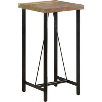 vidaXL Table de bar 55x55x107 cm bois massif de r&eacute;cup&eacute;ration et fer Vidaxl