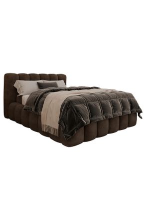 Esposa Polsterbett, Braun, Textil, 140x200 cm, gepolstertes Kopfteil, in verschiedenen Gr&ouml;&szlig;en erh&auml;ltlich, bodentiefer Einstieg, Schlafzimmer, Betten, Polster