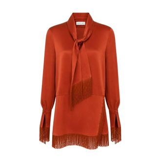 Rowen Rose Satin Mini Kleid - - Blouses & Shirts - Damen - Orange - 2XS