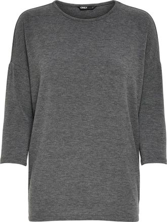 Only Damen Onlglamour 3/4 JRS Noos Top, Dark Grey Melange, L EU