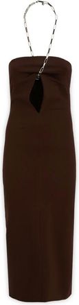 The Attico Femme, Robes, Brun, Taille: 36 FR Robe Midi Dos Nu