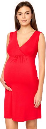 Merry Style Nachthemd Damen Schwangerschaft aus Viskose Stillnachthemd Elegante Nachtw&auml;sche Damen, Leicht, Atmungsaktiv und Hautfreundlich MS10-467 (Rot, XXL)