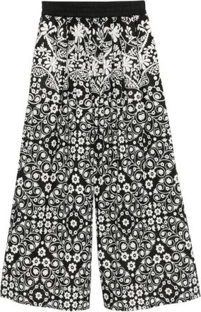 Max Mara Femme, Pantalons, Gris, Taille: 36 FR Pantalon large en coton imprim&eacute;