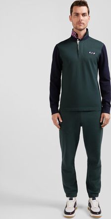 Eden Park Maillot Manches Longues En Coton Vert Applications De Tissu Cravate Cercl&eacute; Coupe Regular