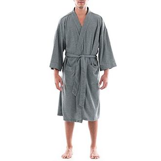 Fruit Of The Loom Robe kimono en tissu gaufré pour homme., gris, taille unique