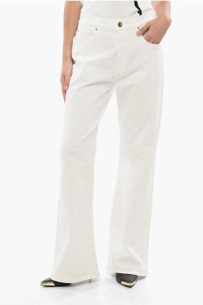 Pinko DENIM Light Wash WANDA Flared Jeans with Golden-Effect Butto size 29