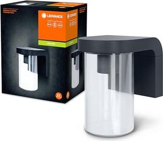 Ledvance LED Wandleuchte f&uuml;r 1x E27 Leuchtmittel, Design Leuchte in moderner Optik f&uuml;r direkte Beleuchtung, aus hochwertigem Aluminium und klarem Glas, ENDURA 