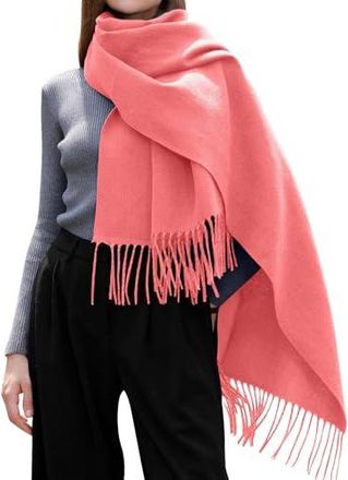 Generic Foulard Femme ÉCharpe Chaude ChâLe Chaud à Pompons Couleur Unie Pour IdéAl Pour LHiver Basiques Classique