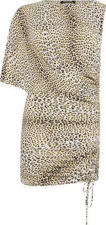 Roberto Cavalli Femme, Robes, Multicolore, Taille: 34 FR Asymmetric Dress with Pop Jaguar Print