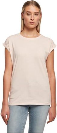 Build Your Brand Ladies Extended Shoulder Tee T-Shirt, rose bonbon, XXL Femmes