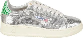 Autry Low-Top Sneaker - Shiny Silver Low-Top Sneakers - Gr. 36 (EU) - in Beige - für Damen