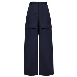 Stella McCartney Femme, Pantalons, Bleu, Taille: 40 FR Wide Pantalons
