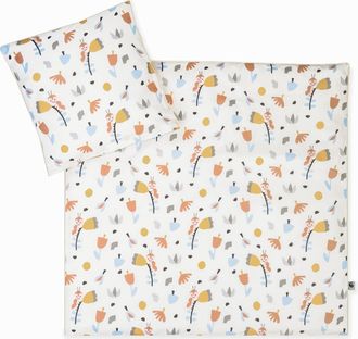 Julius Z&ouml;llner Bettw&auml;sche Organic Crazy Flowers, Gr. 80x80 und 35x40 cm, Babybettw&auml;sche, Schadstoffgepr&uuml;ft