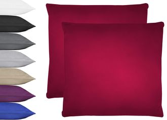 NatureMark 2er Pack Microfaser Kissenbezug 100% Polyester Kissenhülle mit Reißverschluss 40x40cm Bordeaux rot