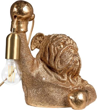 Beliani Tischlampe in Tierform Hund gold Nachttischlampe Leselampe Tischleuchte Mike