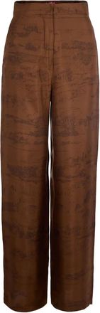 Max Mara pantalon &agrave; imprim&eacute; graphique - Marron