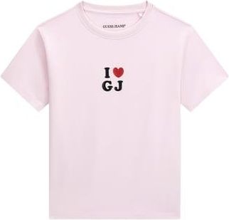 Guess T-shirt cropped imprim&eacute; en coton m&eacute;lang&eacute;