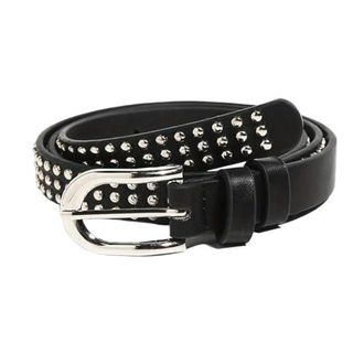 Generic Ceinture fine à rivets punk cloutés pour femme pour tenues décontractées de style urbain, Noir, 100