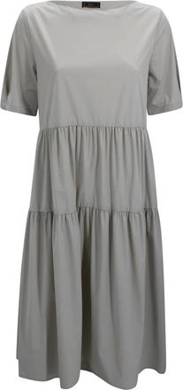 Herno Femme, Robes, Gris, Taille: 34 FR Robe Midi &Agrave; Volants Et Manches Courtes