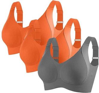 Generic Lot de 3 soutiens-gorge push-up sans fil pour femme - Soutien-gorge sans couture - Soutien-gorge multiposition rembourré confortable - Couverture comp